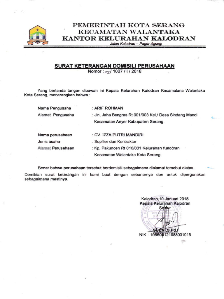 IJIN USAHA DLL CV IZZA-ilovepdf-compressed | PDF