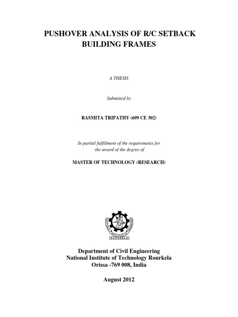 Pushover Analysis of RC Setback Building Frames | PDF | Strength Of ...