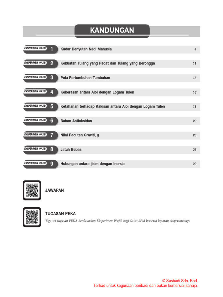 Sains Tingkatan 4 Eksperimen Wajib | PDF