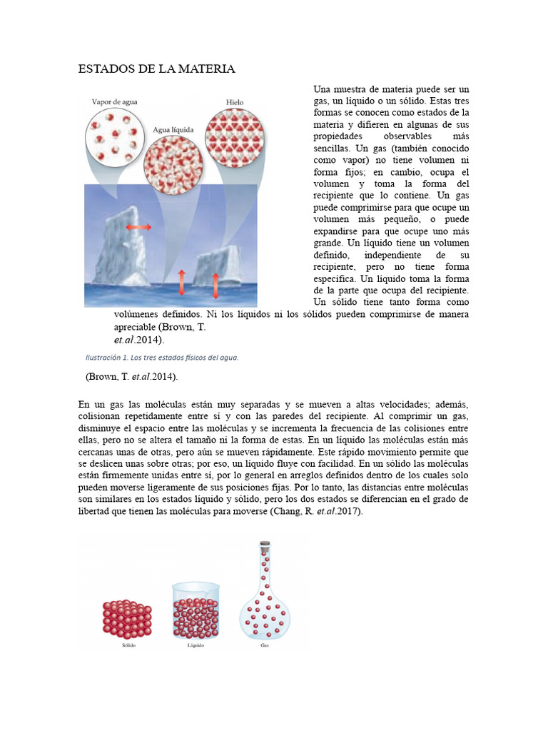 Estados de La Materia | Descargar gratis PDF | Gases | Líquidos