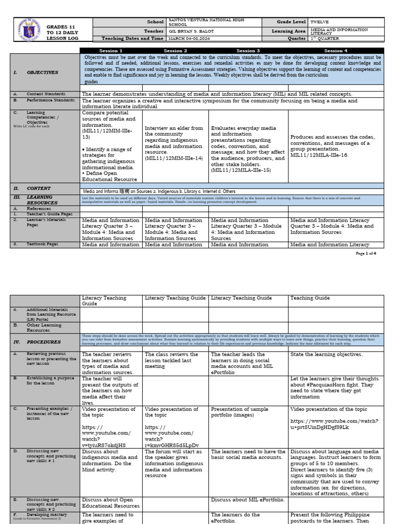 Session 1 Session 2 Session 3 Session 4 | PDF | Information | Learning