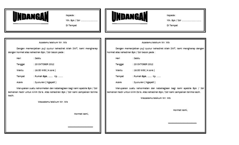 Undangan Ngapati | PDF