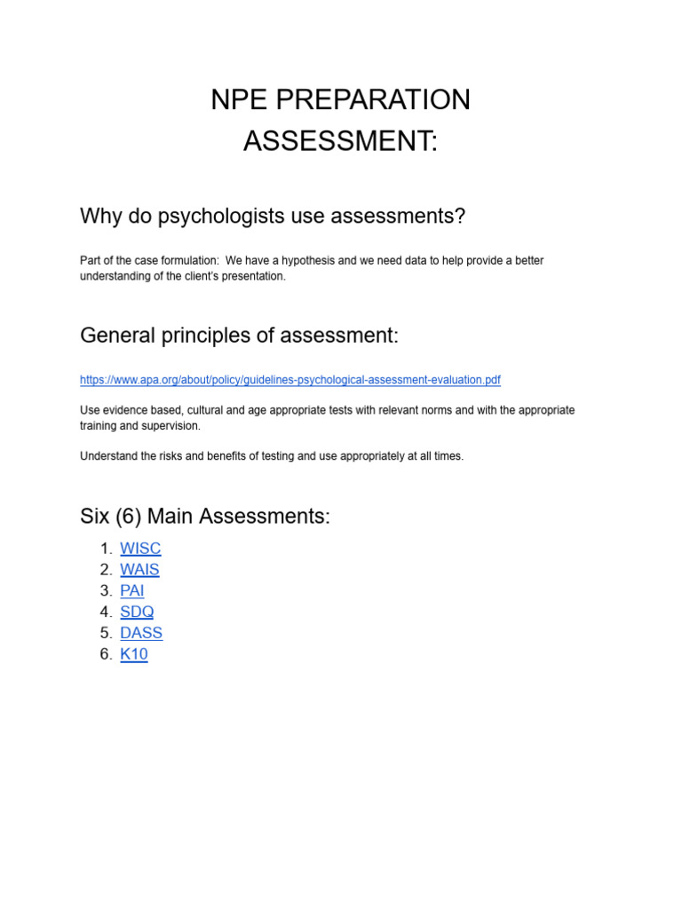 NPE - Assessment - 6 | Download Free PDF | Diseases And Disorders ...