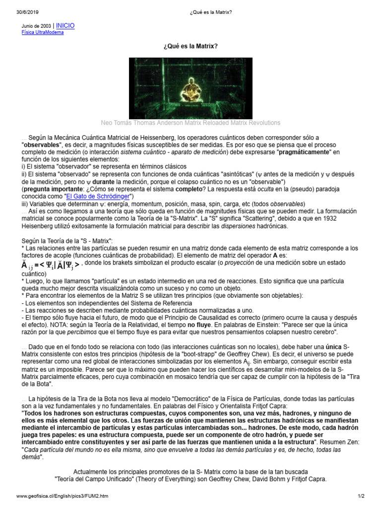 ¿Qué es la Matrix_ | PDF | Mecánica cuántica | Medición