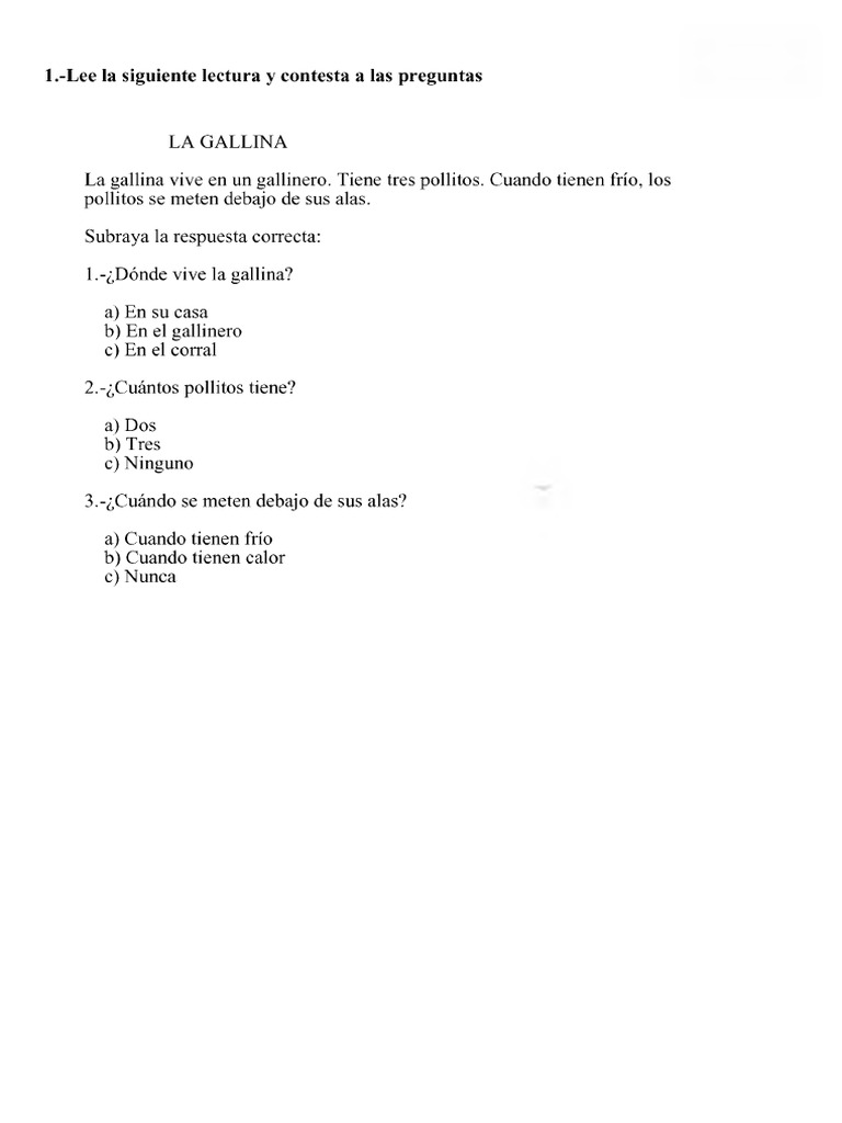 Comprensión Lectora - Grupo 1 | PDF