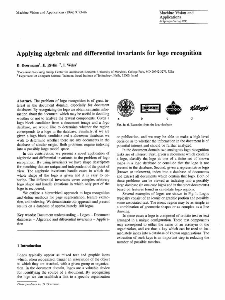 Applying Algebraic Differencial Invariants For Logo Recognition | PDF | Invariant (Mathematics ...
