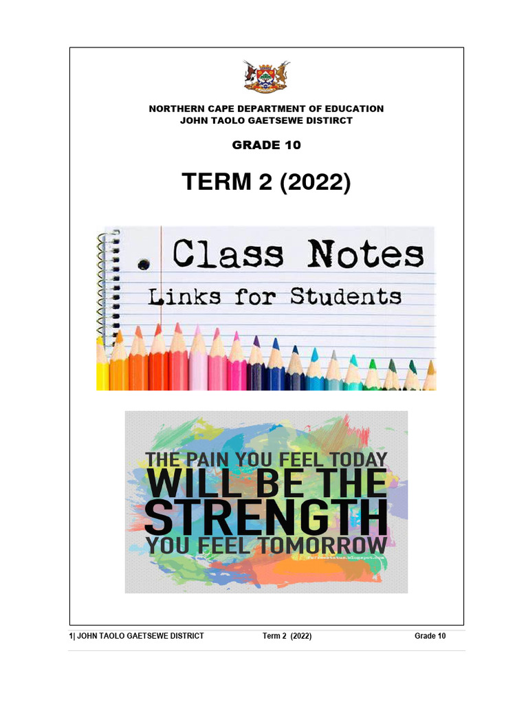 2022 Revised Grade 10 Class Notes Term 2 | PDF | Poverty | Poverty ...