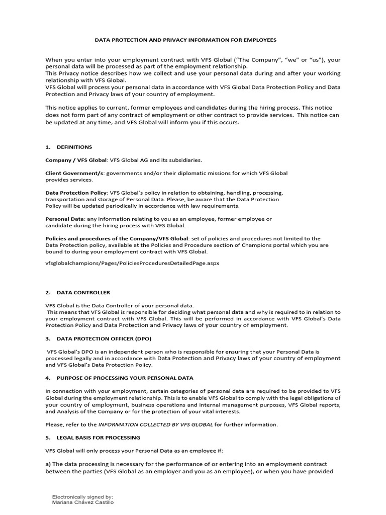 Employee Data Protection Guidelines | PDF | Employment | Privacy