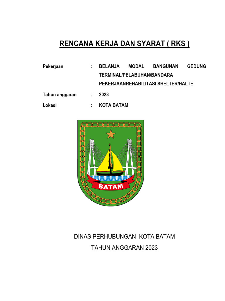 Rencana Rehabilitasi Halte Batam | PDF