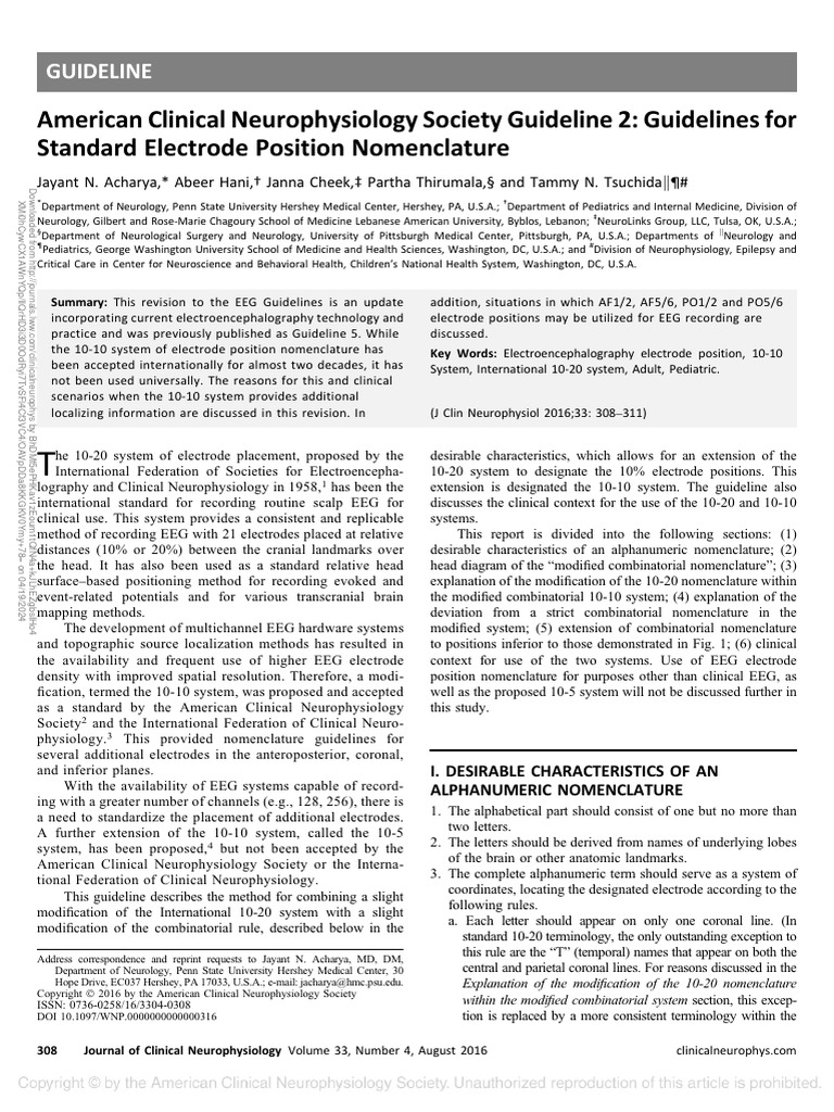 American Clinical Neurophysiology Society Guideline 2: Guidelines For ...