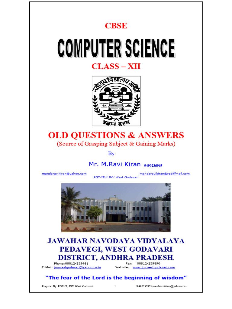 Old Questions and Answers | PDF | C++ | Computer Programming