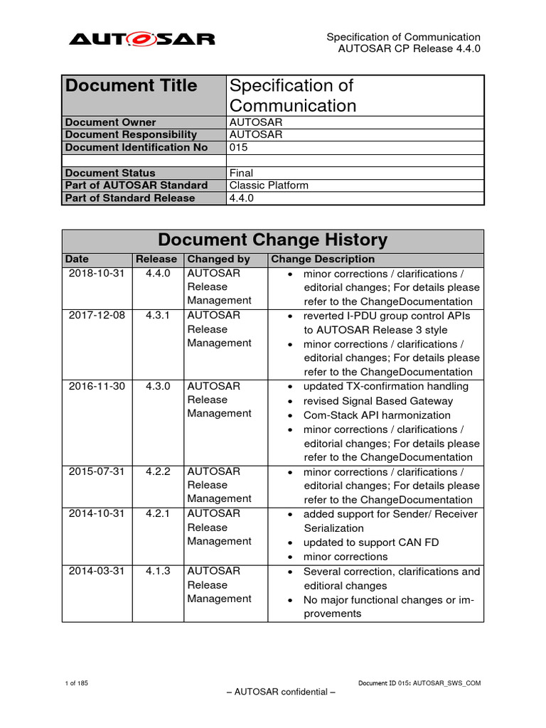 Autosar SWS Com | PDF | Component Object Model | Specification ...