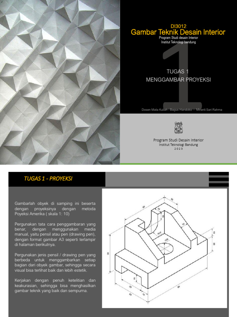 Tugas Gambar Teknik - Proyeksi | PDF