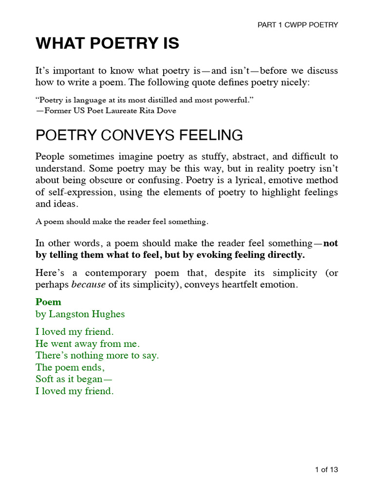 What Poetry Is CWPP Part 1 | PDF | Poetry | Rhyme
