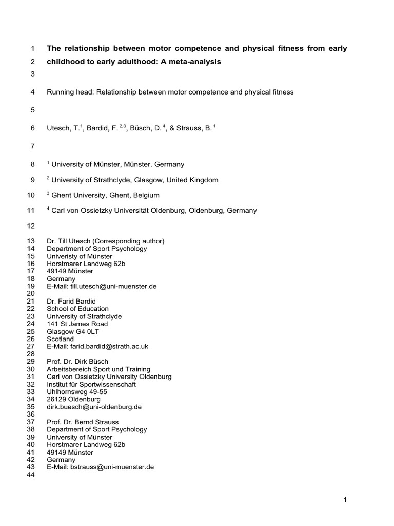 Utesch Et Al - 2019 - Sports Medicine - Relationship Motor Competence ...