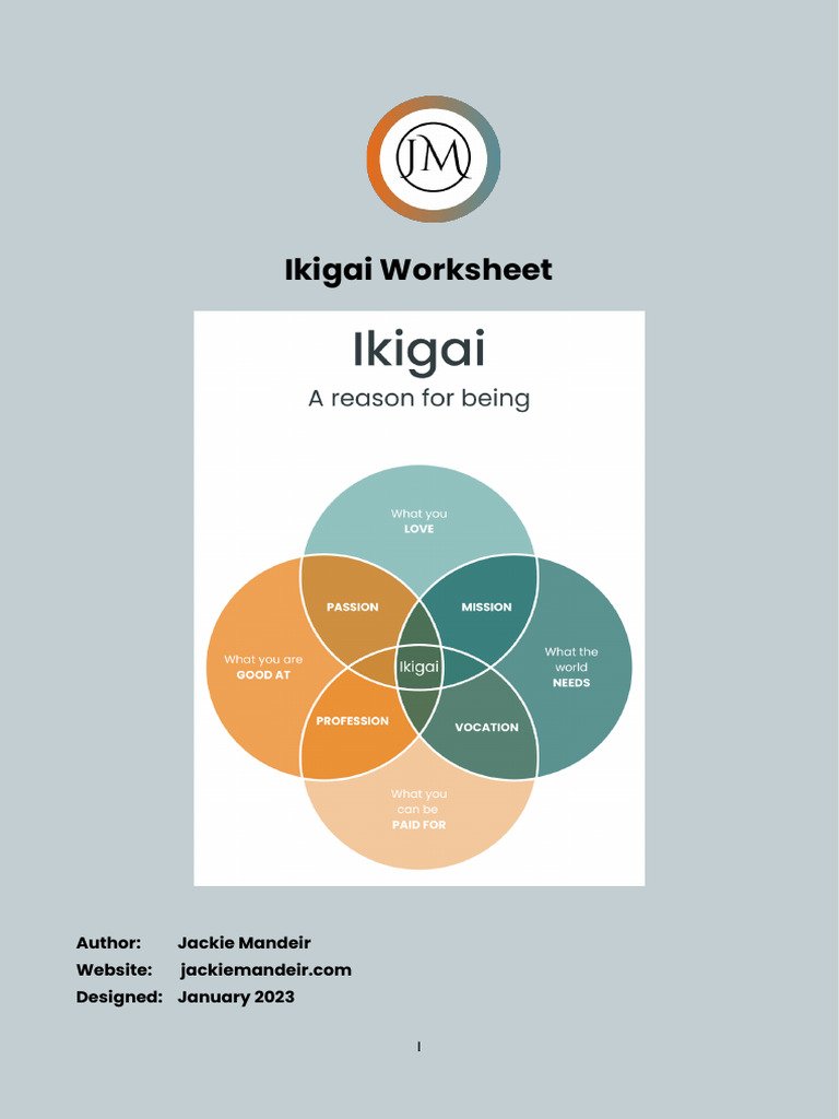 Ikigai+Worksheet | PDF | Psychological Concepts | Social Psychology