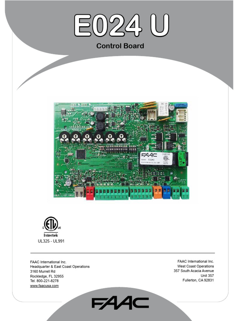 Control Board: UL325 - UL991 | PDF | Switch | Alternating Current