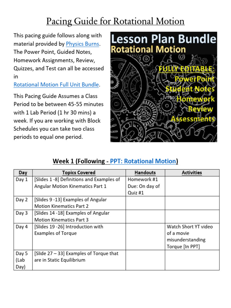 Student's Rotational Motion Guide | PDF | Torque | Physical Quantities
