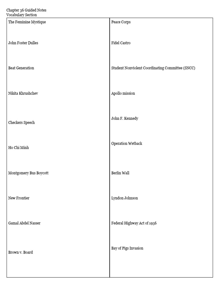 Cold War & Civil Rights Guided Notes | PDF | Cold War