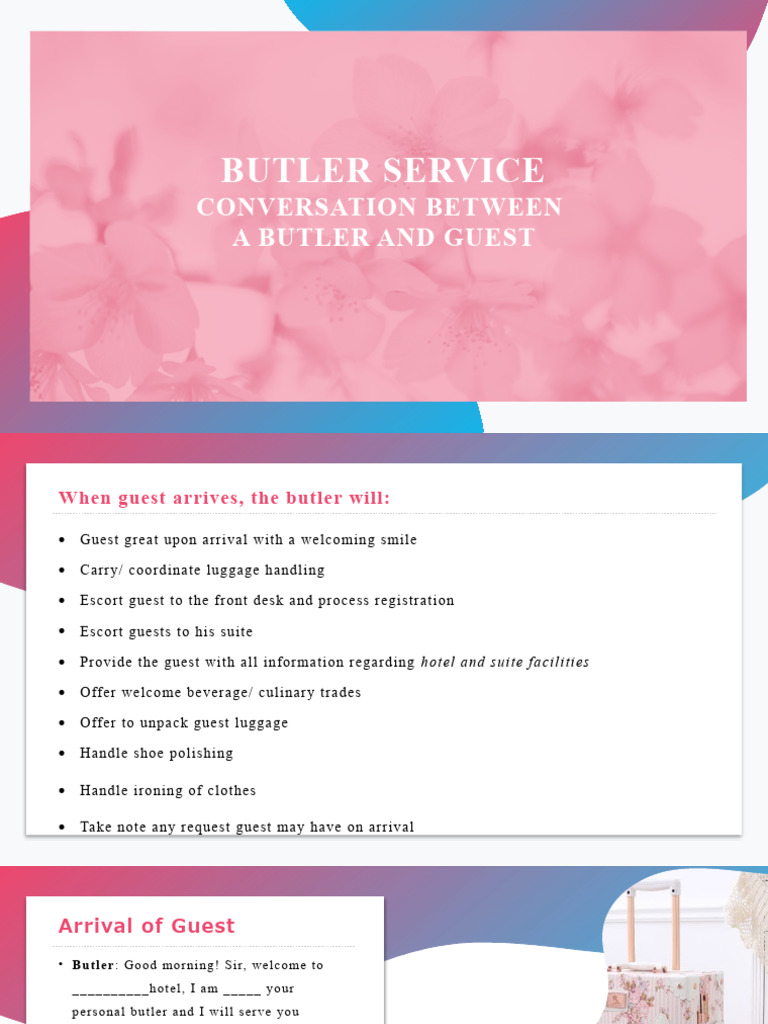 BUTLER SERVICE Script | PDF | Hotel | Room