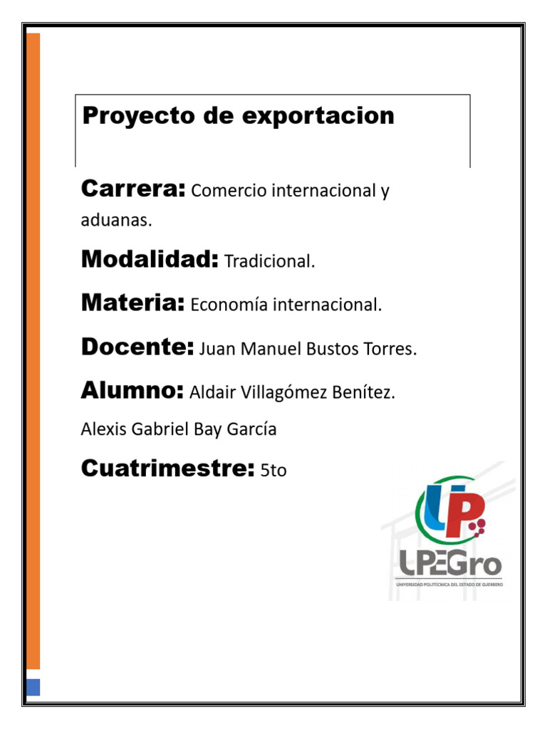 Proyecto de Exportacion Chocolate | PDF | Economias | Business