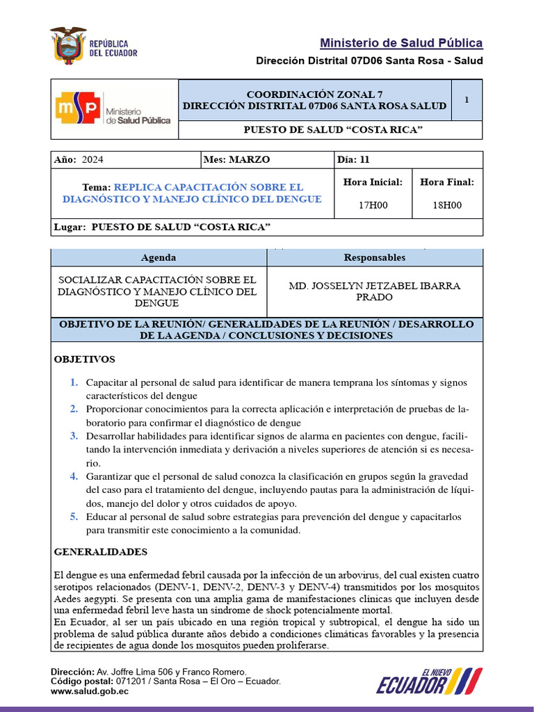 INFORME_CAPACITACIÓN_SOBRE_EL_DIAGNÓSTICO_Y_MANEJO_CLÍNICO_DEL_DENGUE ...