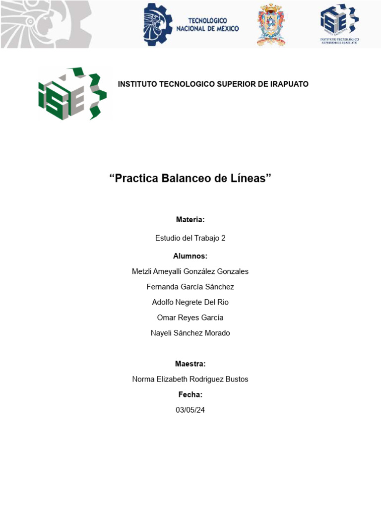balanceo_de_lineas,_practica | PDF | Economias | Procesos de negocio