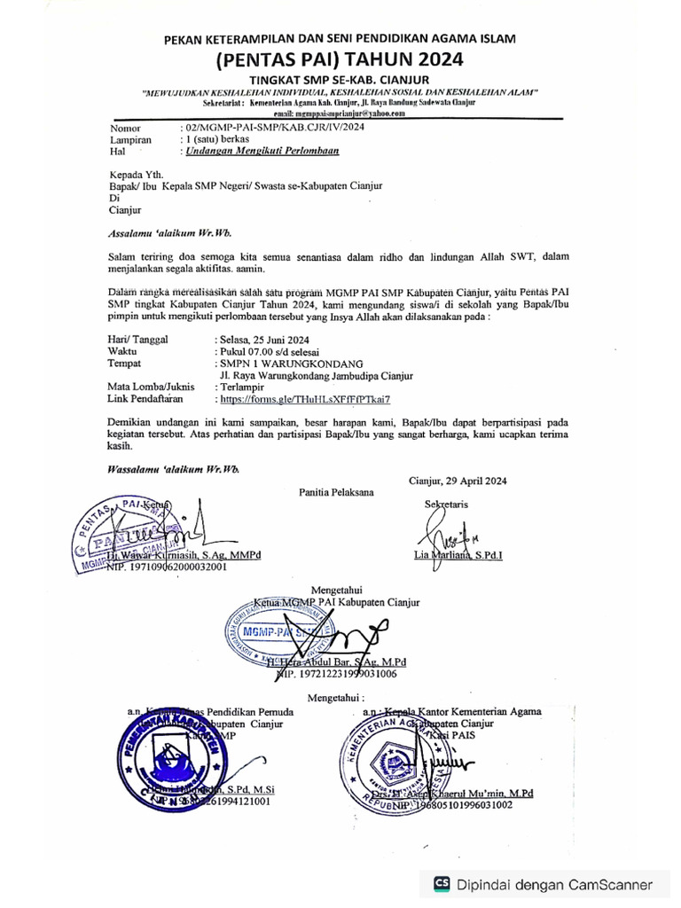 Undangan Pentas Pai 2024 | PDF