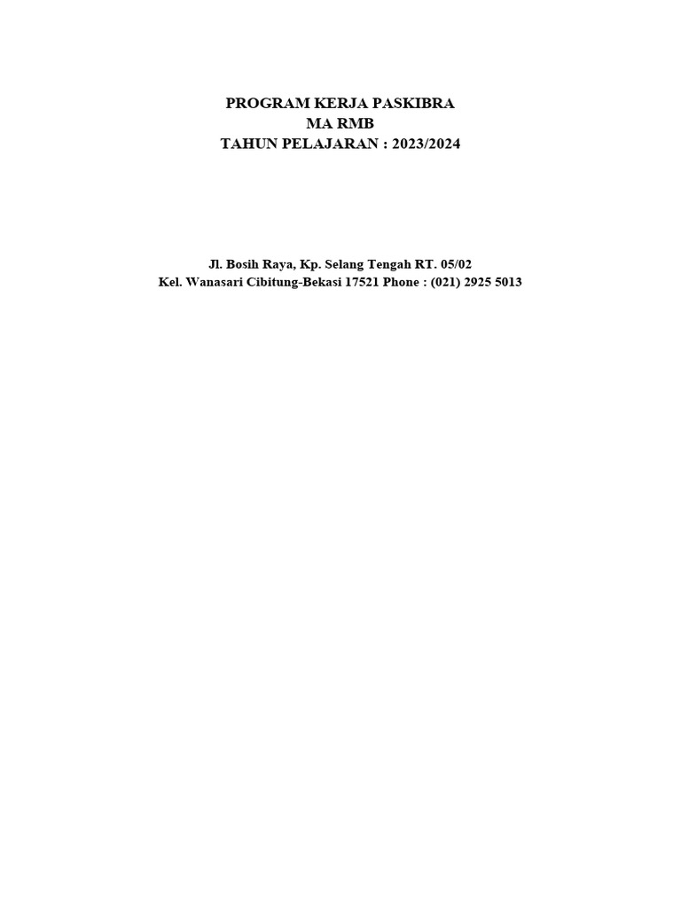 Program Kerja Paskibra | PDF