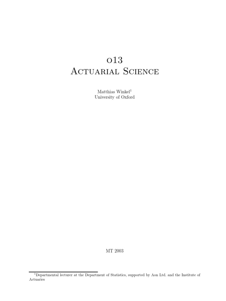Introduction to Actuarial Mathematics | PDF