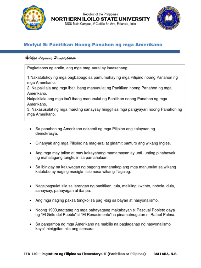 Panitikan NG Pilipinas Module 9 | PDF