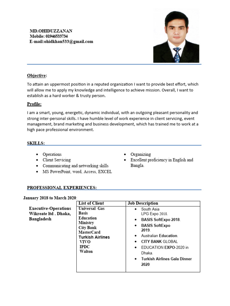 Ohid CV | PDF | Bangladesh