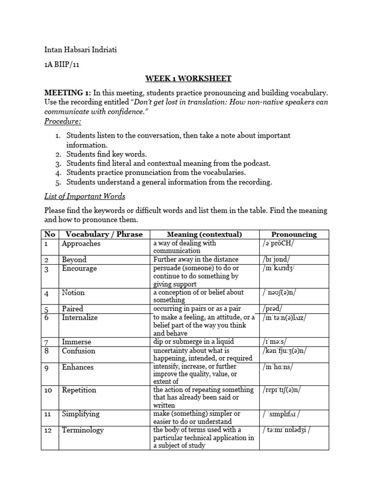 Week 1 Worksheet - Listening For Workplace and Business Communication-2 ...