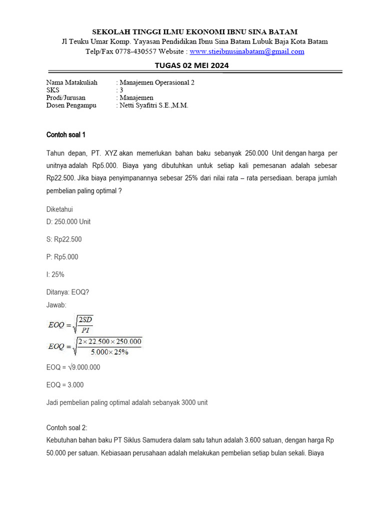 Tugas Mo 2 TGL 02 Mei 2024 | PDF | Bisnis