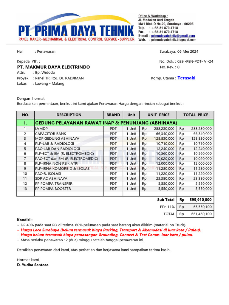 029 Panel RSJ Dr. RADJIMAN Bp. Widodo - MDE | PDF | Electric Power | Tools