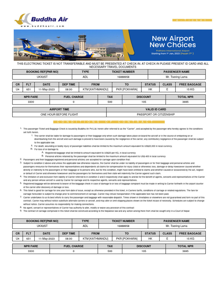 ETicket 3 | PDF | Baggage | Legal Liability