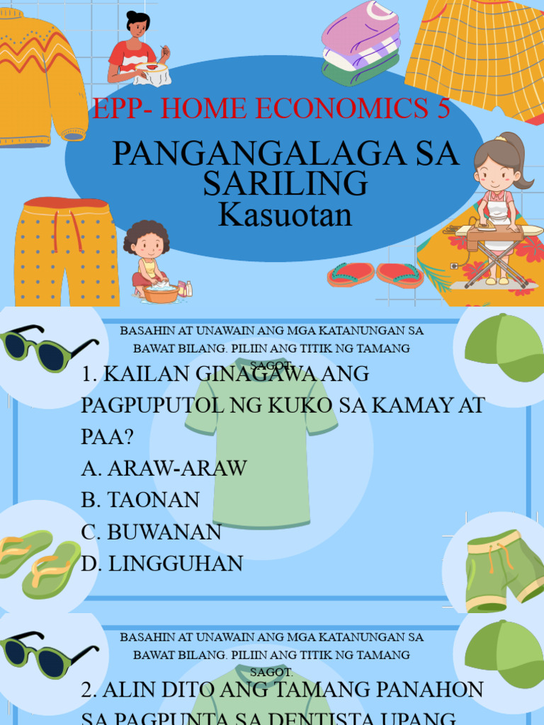 EPP - HE5 - Pangangalaga Sa Sariling Kasuotan Mod.1 | PDF