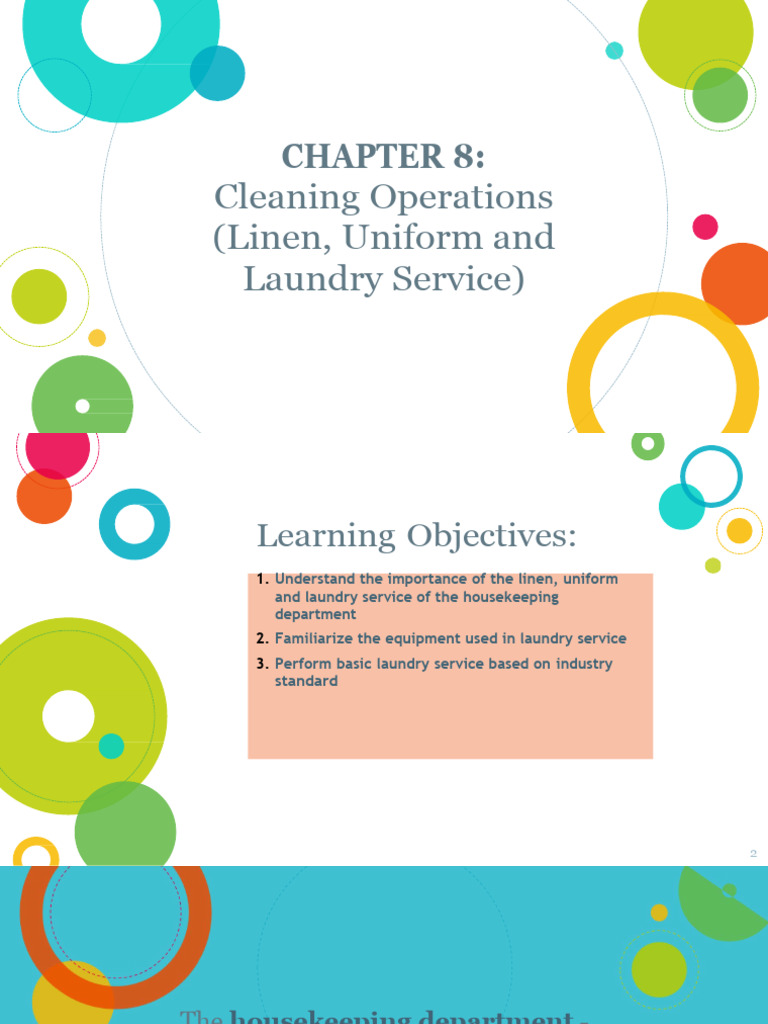HM 101 Chapter 8 (Cleaning Operation | PDF | Linens | Washing Machine