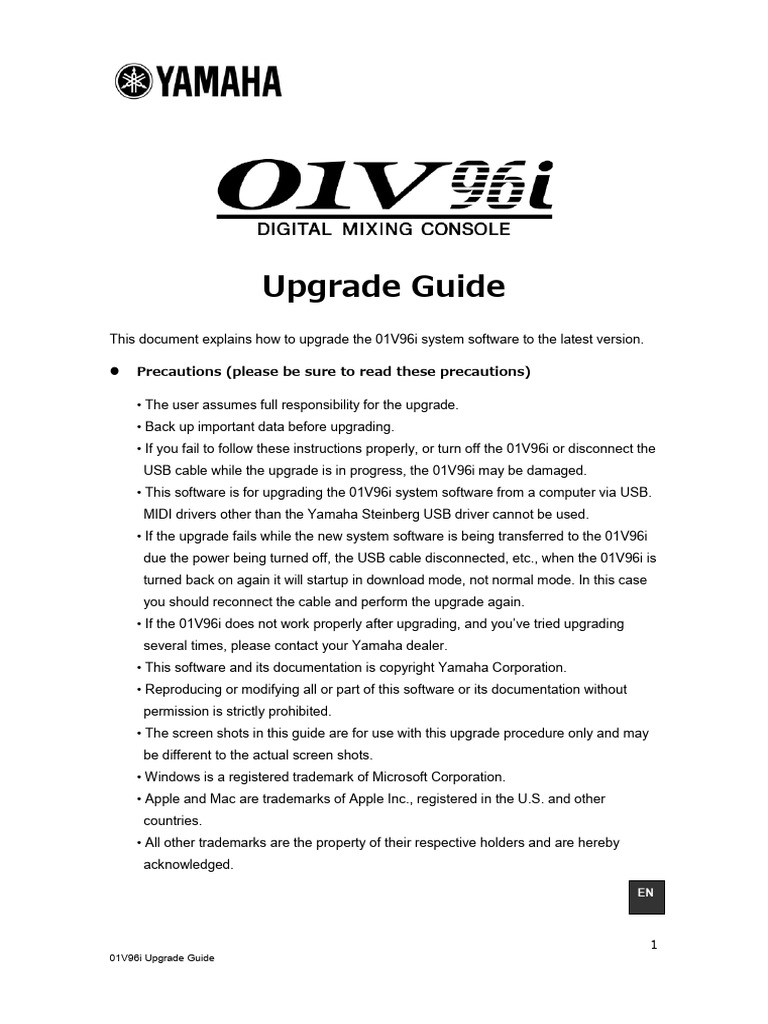 Upgrade Guide: Precautions (Please Be Sure To Read These Precautions) | PDF | Installation ...