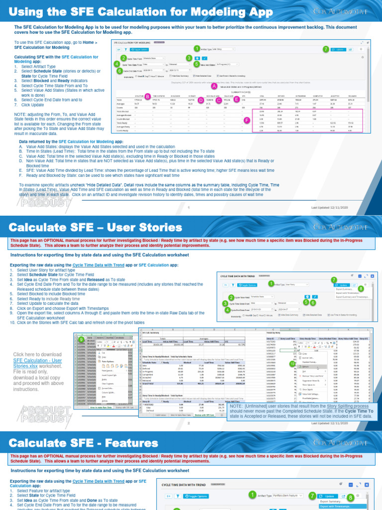 SFE Calculation For Modeling | PDF | Worksheet | Data