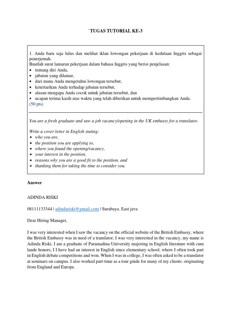 TUGAS TUTORIAL 3 Bahasa Inggris | PDF | Cognitive Science | Cognition