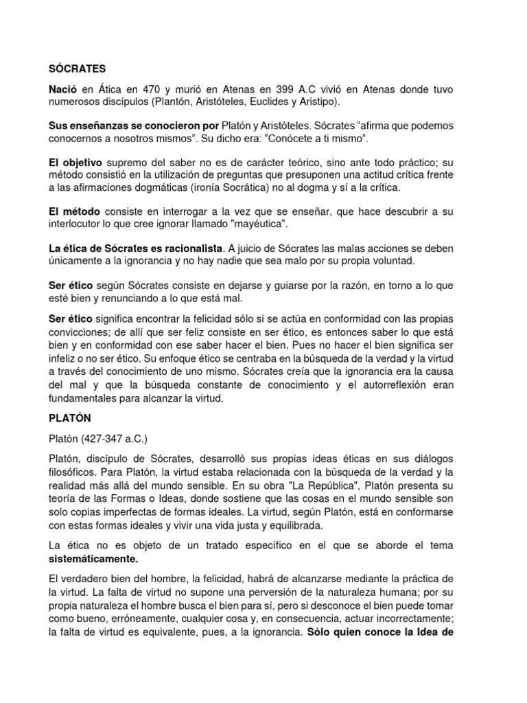 ÉTICA | PDF | Platón | Virtud