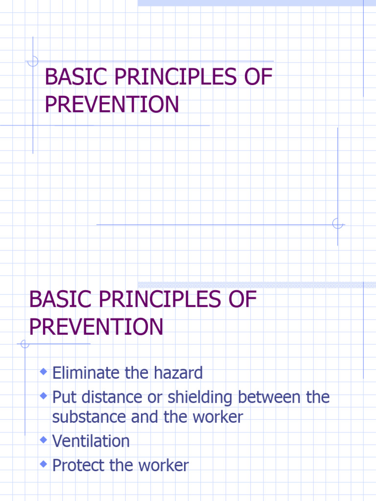 BASIC PRINCIPLES OF PREVENTION | PDF | Personal Protective Equipment ...