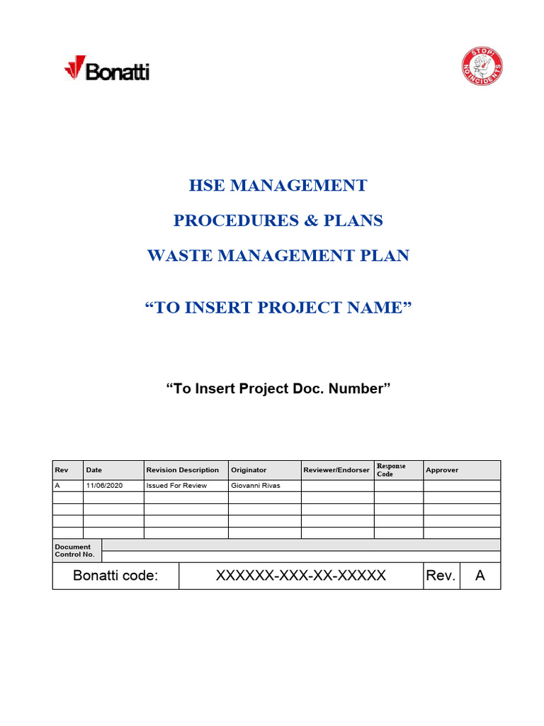 Waste Management Plan | PDF | Waste | Waste Management