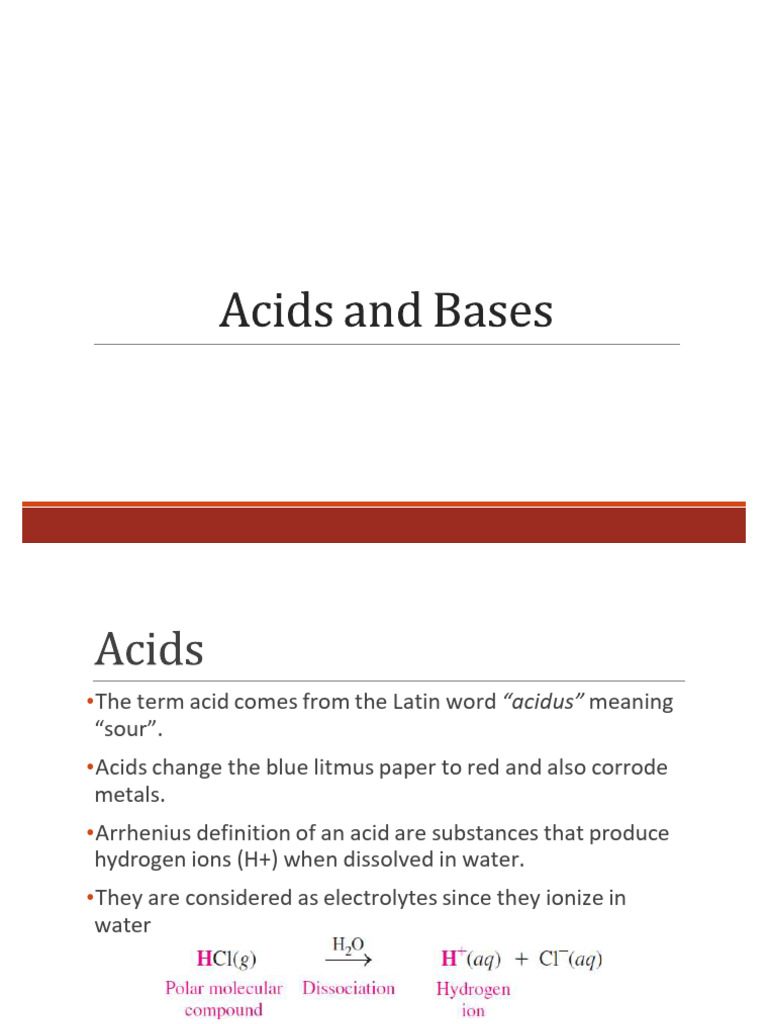 Acids and Bases | PDF | Acid | Ph