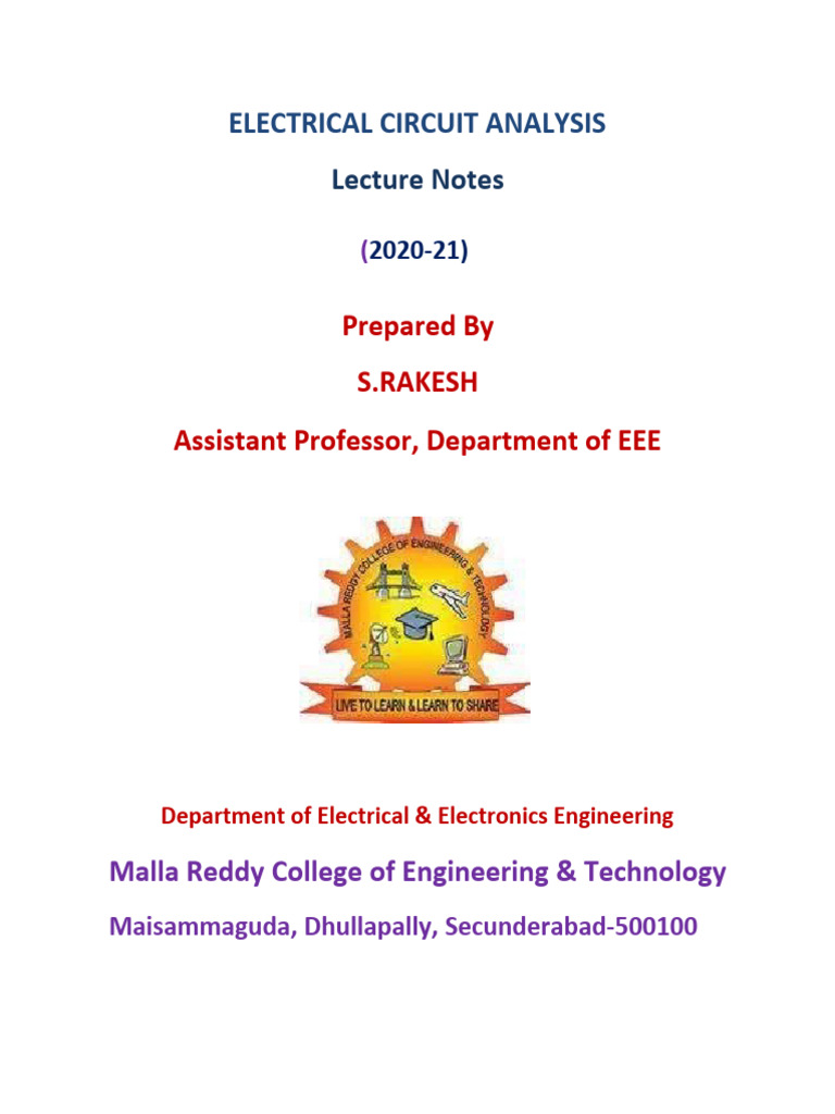Electrical Circuit Analysis | PDF | Electrical Network | Capacitor