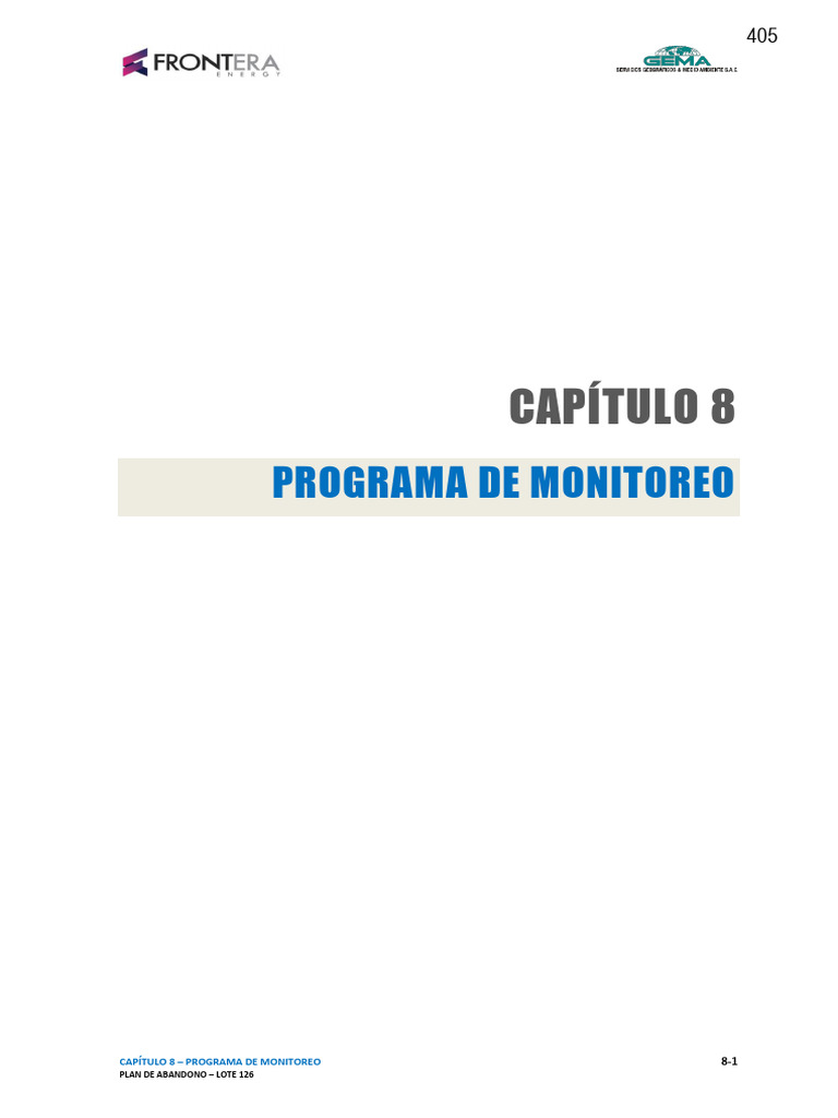 Cap 8 - Programa de Monitoreo Final | PDF | Agua | ruido
