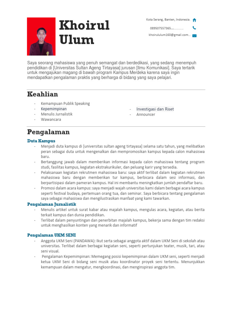 Khoirul Ulum CV | PDF