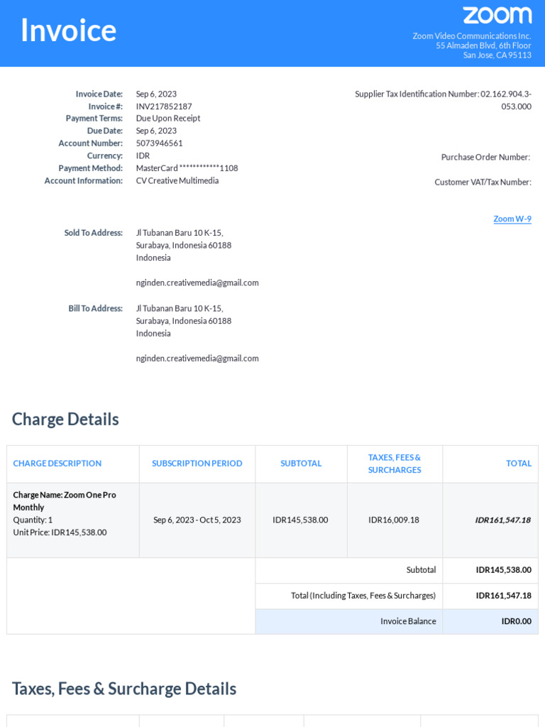 Invoice Zoom | Download Free PDF | Fee | Invoice
