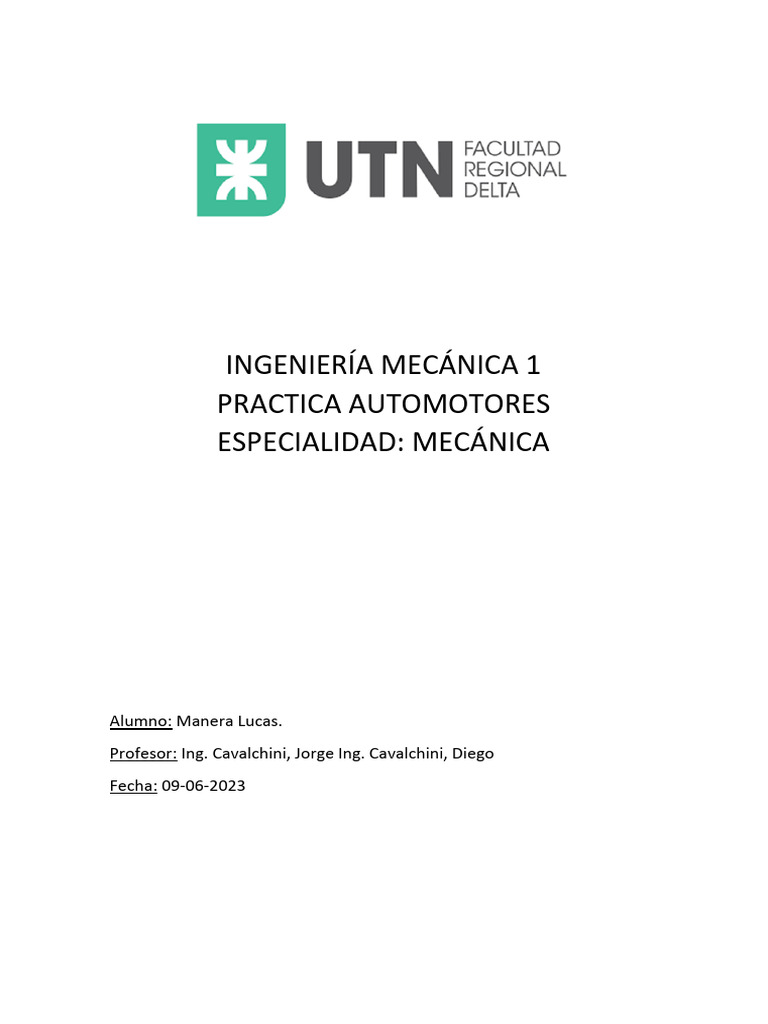 Practica Automotores | PDF | Pistón | Motor diesel